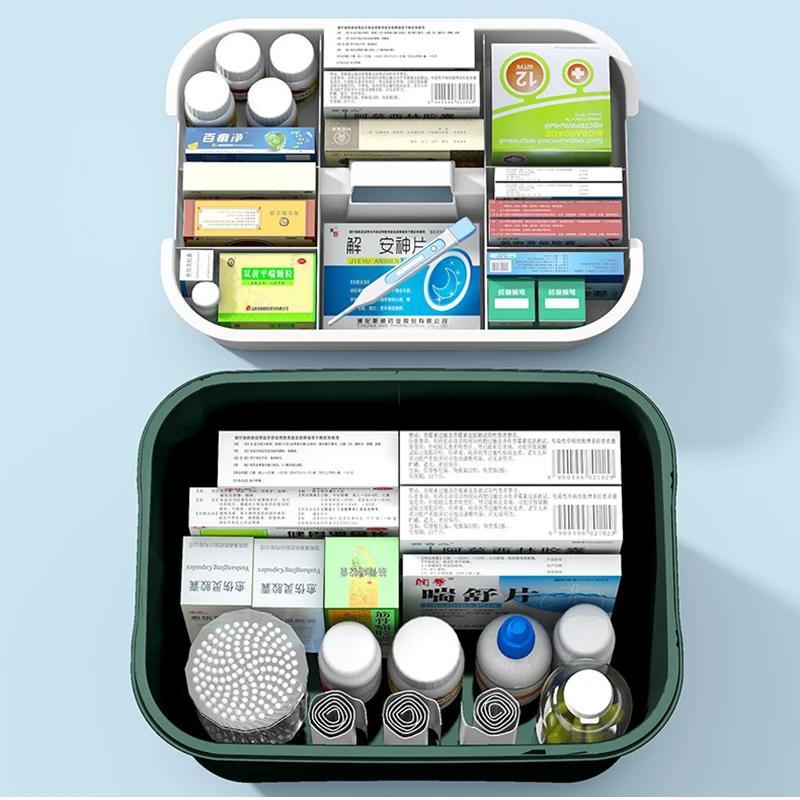 Large Rectangle Multi Compartments Medicine Divider Storage Medical Box ...