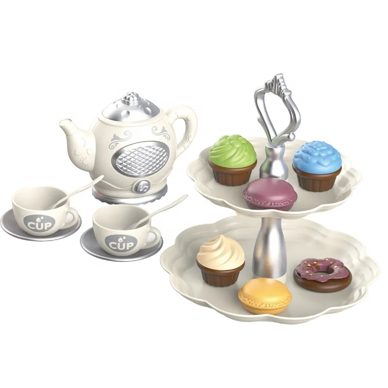 Qs Role Play Cake Stand Diecast Afternoon Tea Kettle Cup Kitchen ...