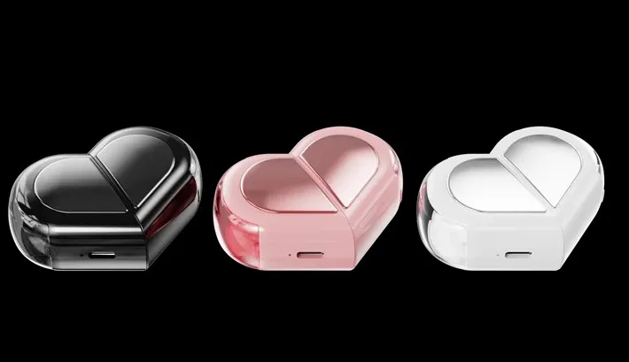 New Innovation 2 In 1 Rotation Mini Heart Shaped Wireless Earbuds ...