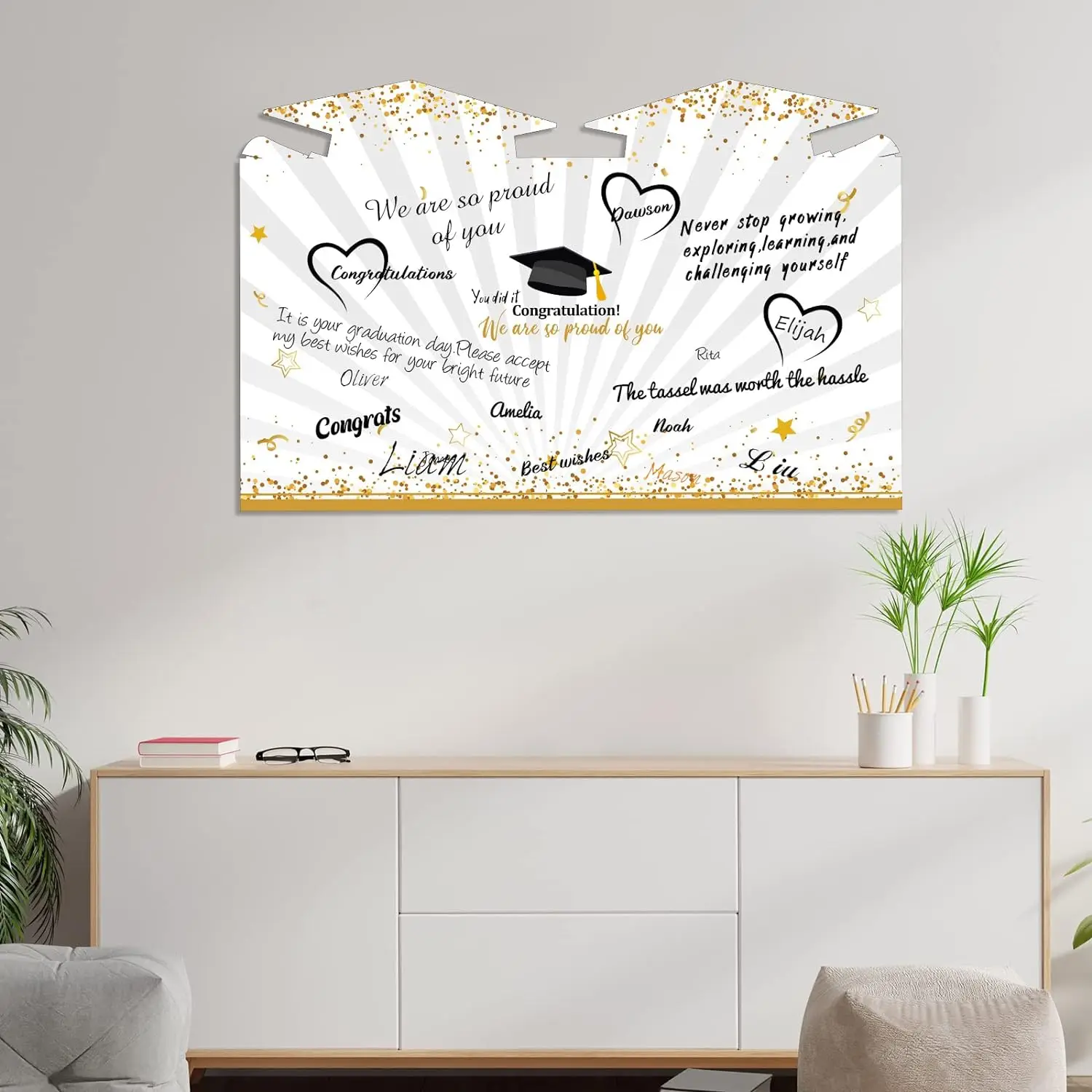 Black Gold Graduation Card Graduation Guest Book Class of 2025 Big ...