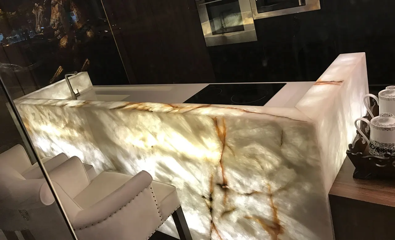 Natural Marble Stone Crystal Backlit Wall Panel - Lumi Stone