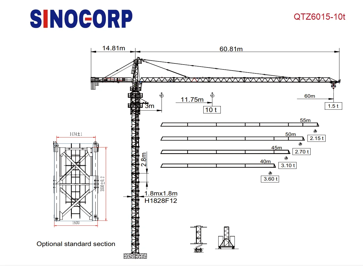 Tower Crane Qtz160 Types Of Tower Crane Tower Crane Sale - Buy ...