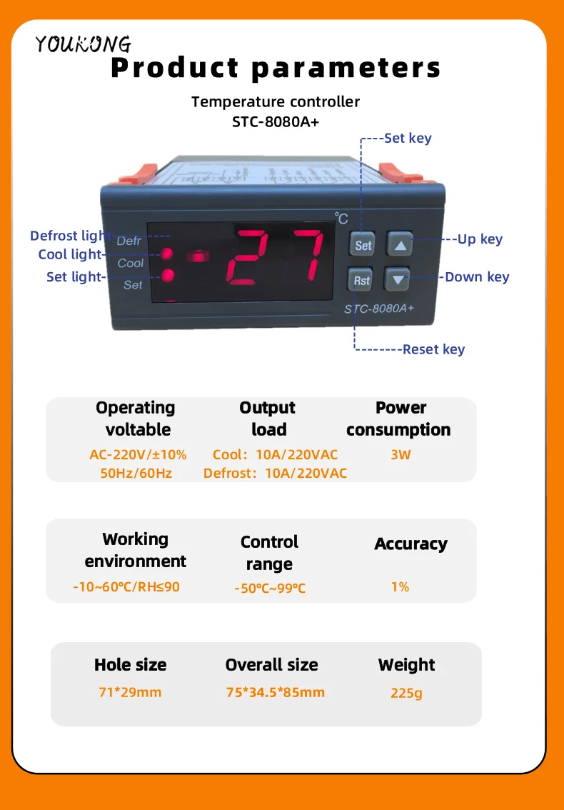 Ego Thermostat Digital Temperature Control STC-8080A+