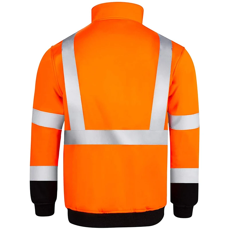 Ansi Long Sleeve 1/4 Zipper Hi Vis Fleece Sweater Reflective High ...