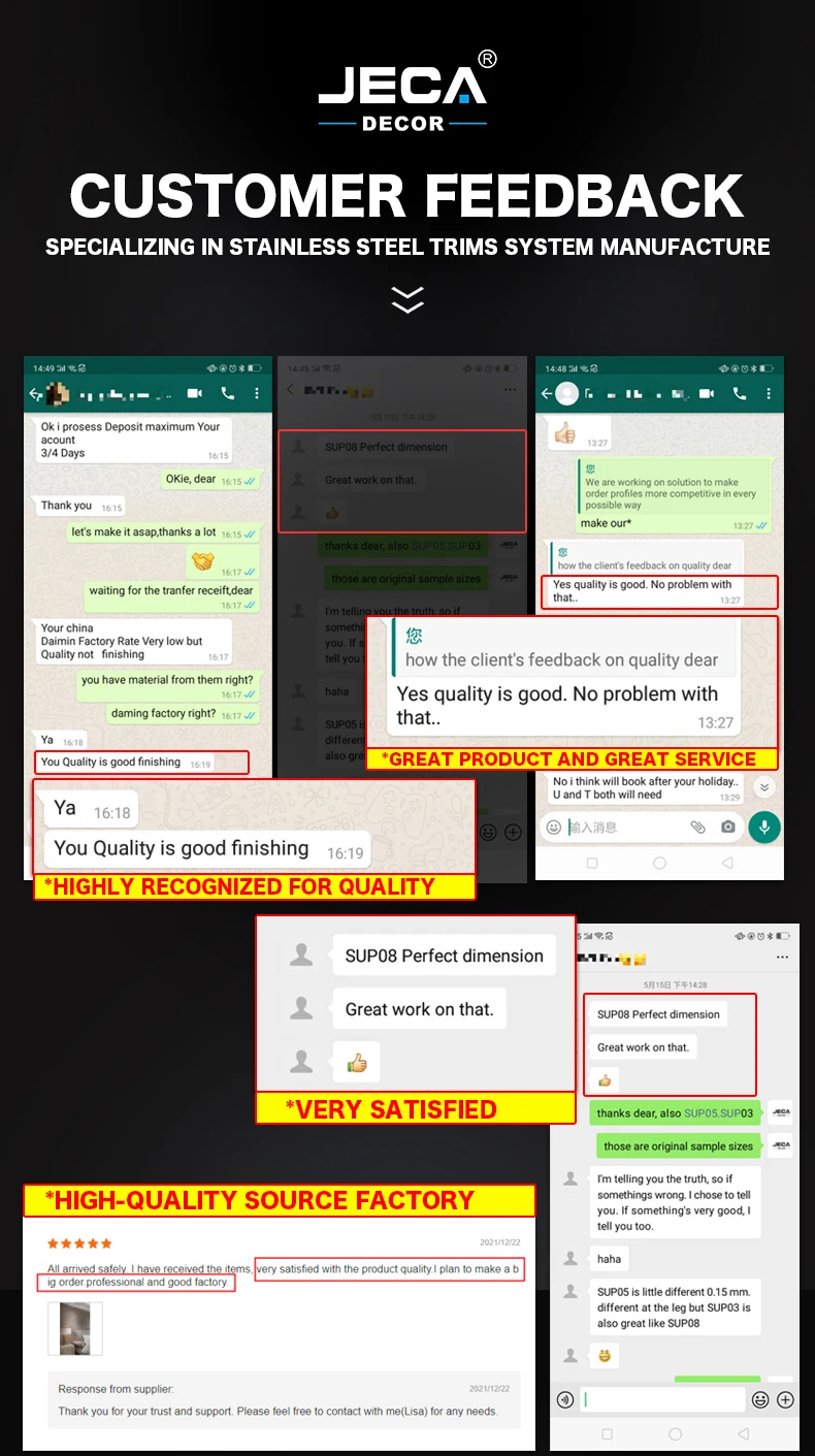 Foshan Supplier Jeca Stainless Steel Stair Nosing Strips For Stair Non ...