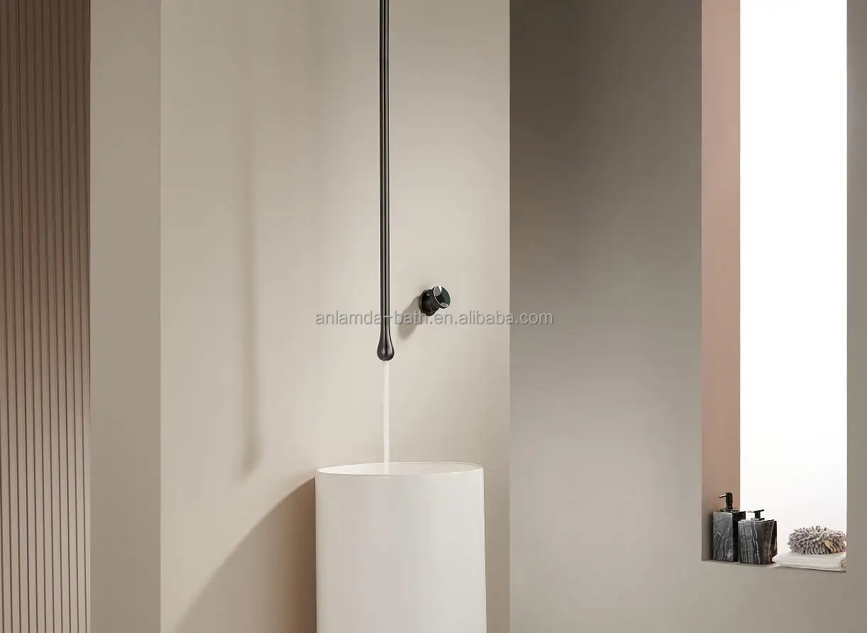 New Design Ceiling Faucet Brass Basin Faucet Water Drop Tap Bathroom ...