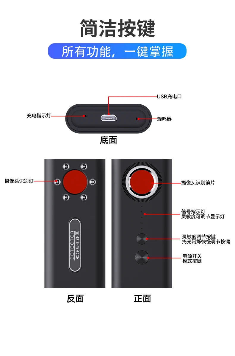 T1 Personal Anti-spying Device Car Anti-camera Detector Gps Scanning ...