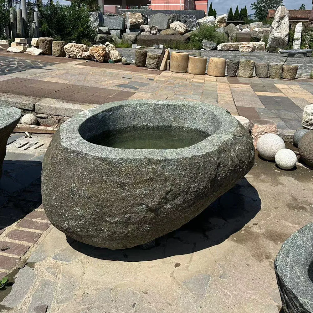 Outdoor Natural Stone Flower Pot - Perfect for Garden Decor