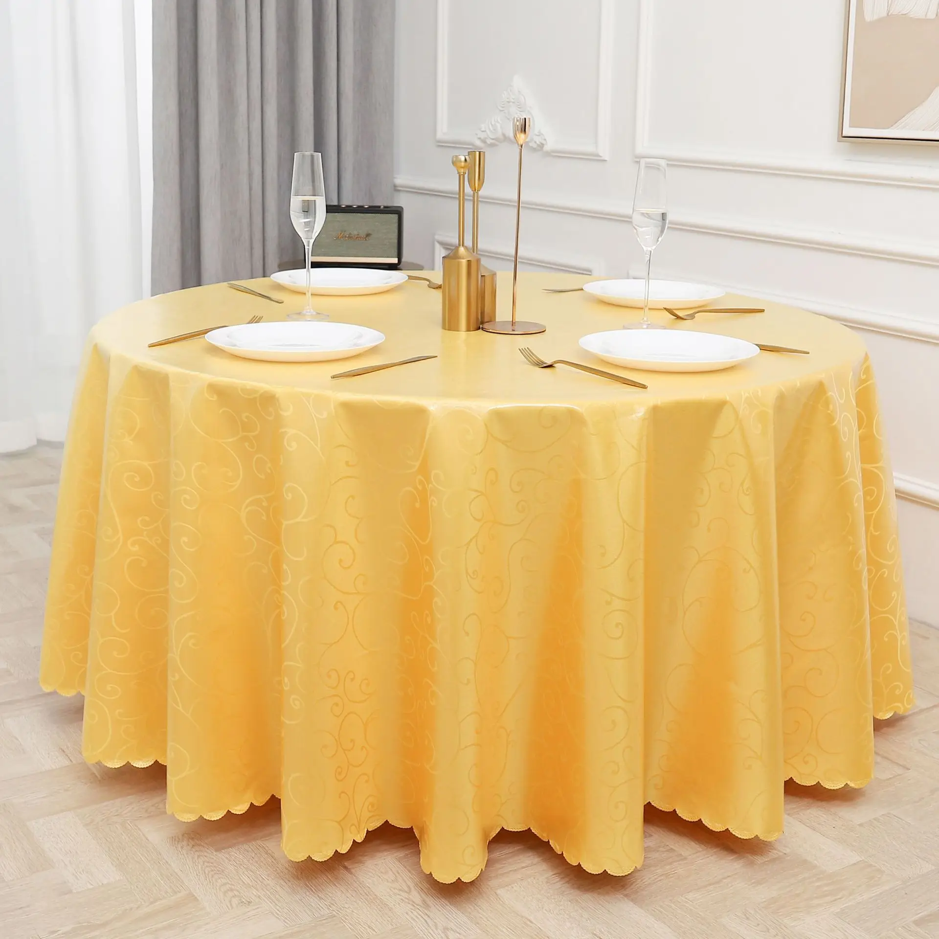 2023 Hot Hotel Round Table Square Table European Table Cloth Restaurant ...