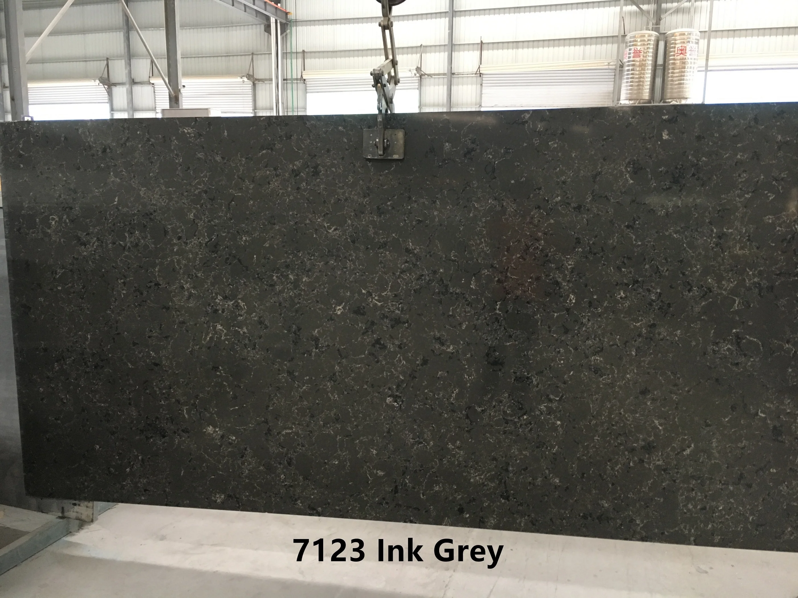 Ink Grey Quartz Stone Slab for Top Dining Tables and Kitchen Countertop ...