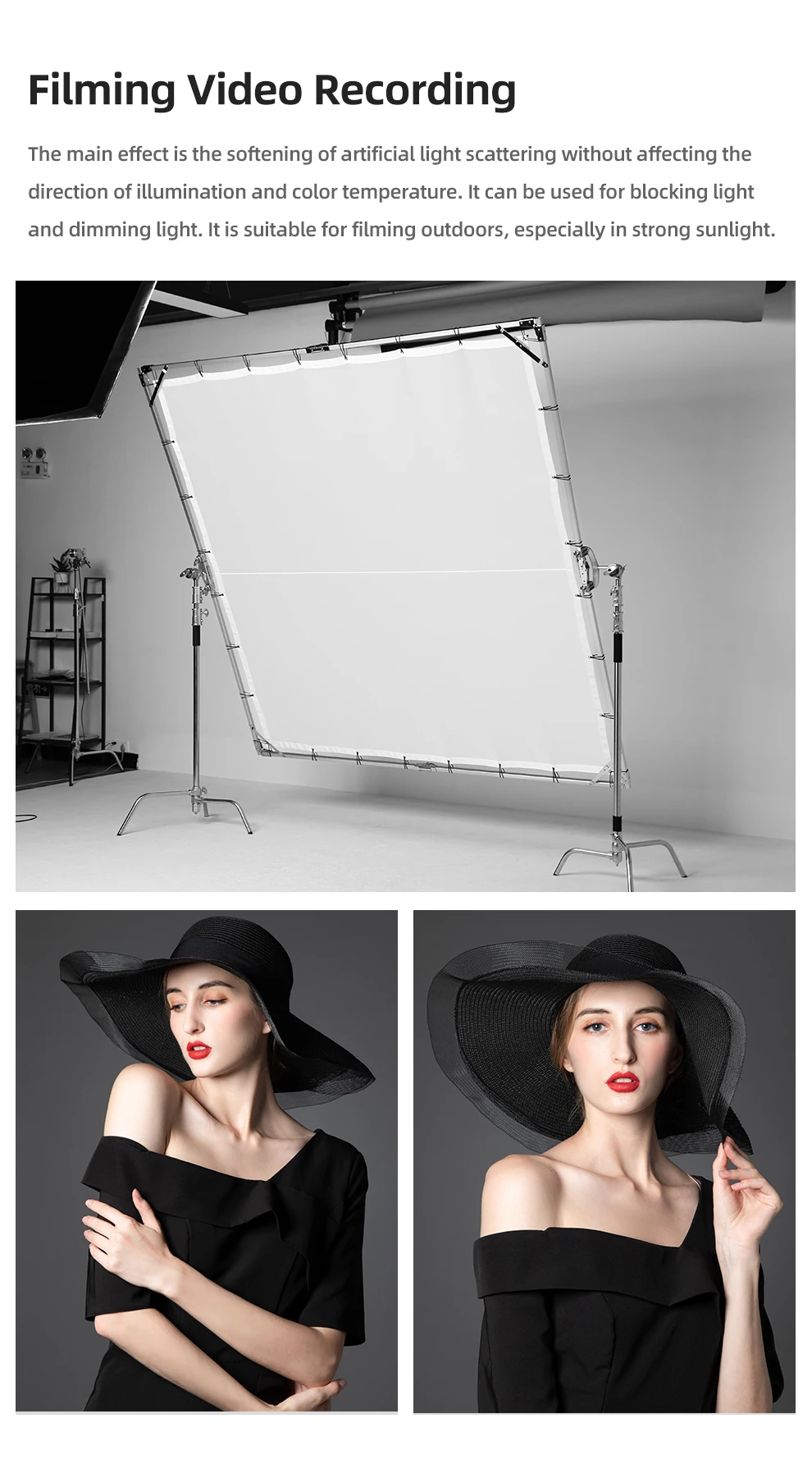 3.6x3.6m Butterfly Light Modifier - Large Sun Scrim Diffuser