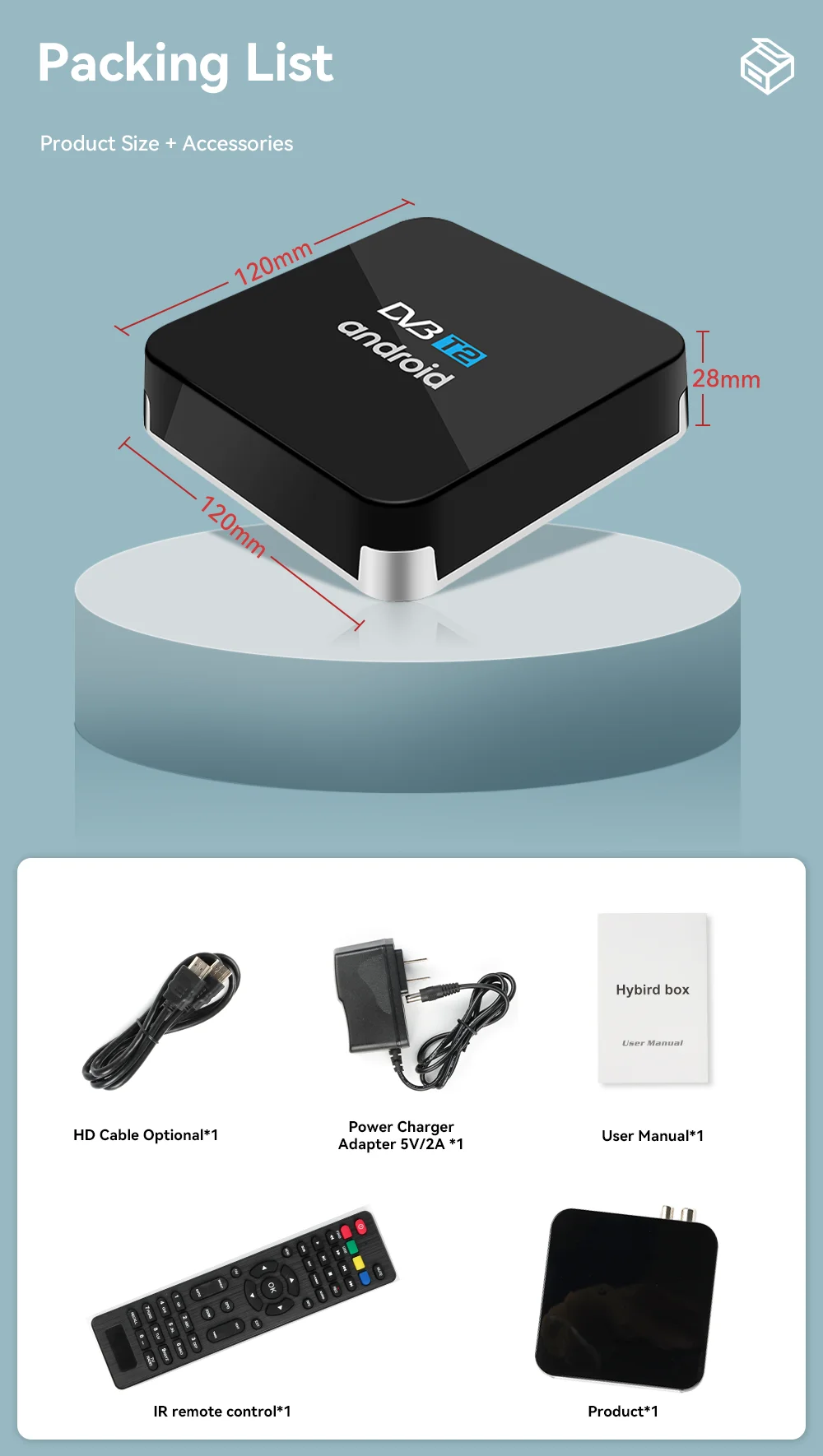 4K Hybrid TV Box OTT Amlogic S905X3 Decoder Combo Android 9.0 DVB T2 ...