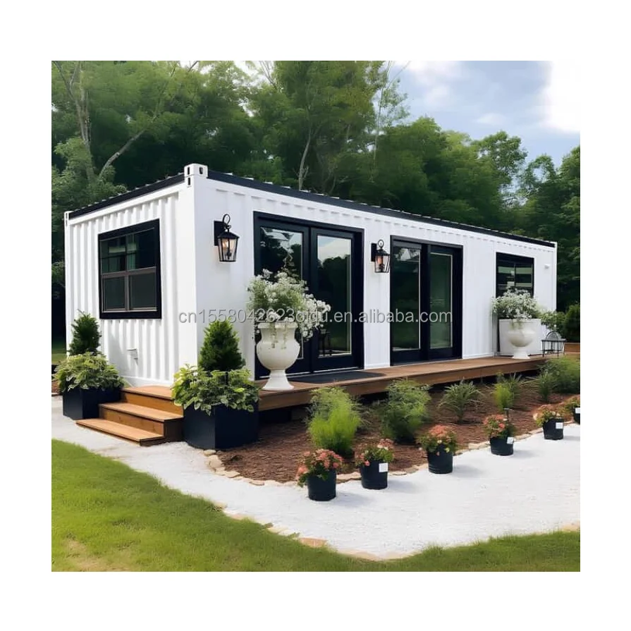 40ft Two Bedroom Container with Glass Door - Modern Hotel
