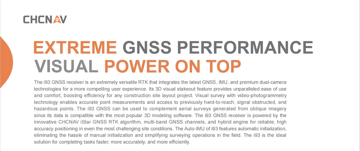 Geographic Surveying Instrument - CHCNAV GNSS Receiver I93