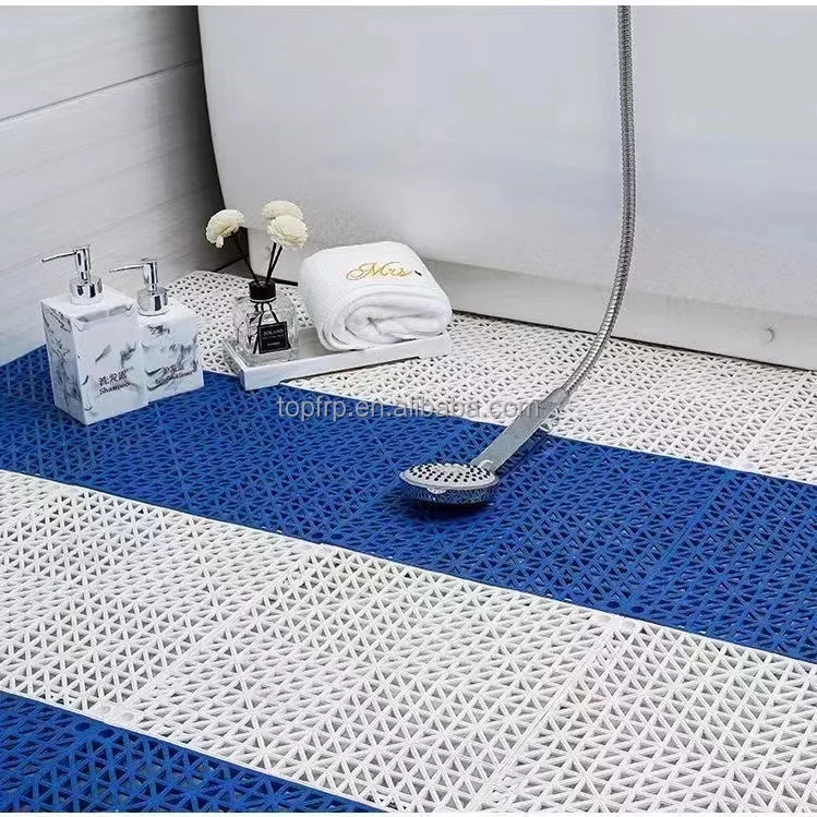 Interlocking Soft PVC Floor Tile Non-Slip Splicing Waterproof Mat Drain ...