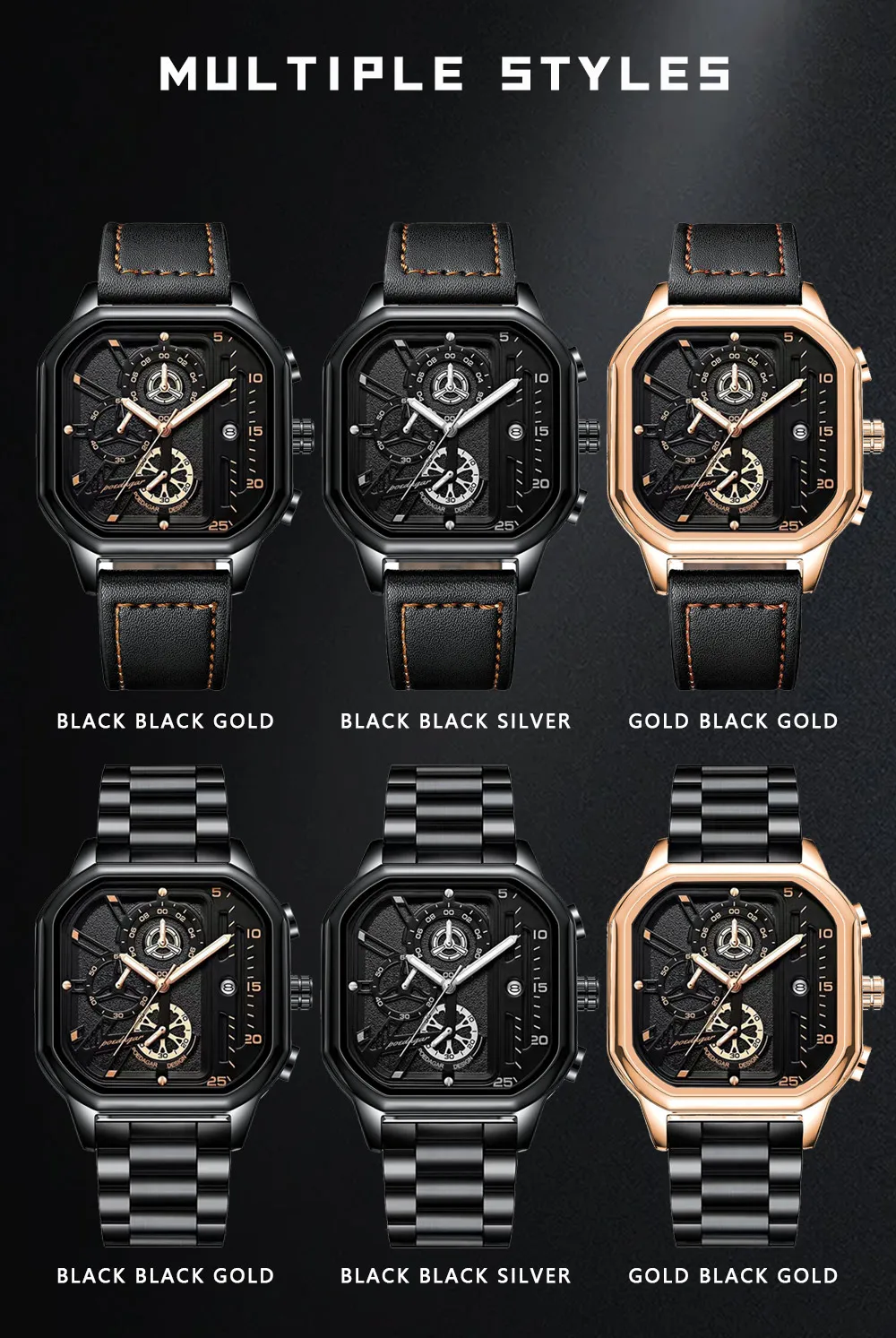 POEDAGAR Watch - Luxury Casual Men's Watch with Chronograph