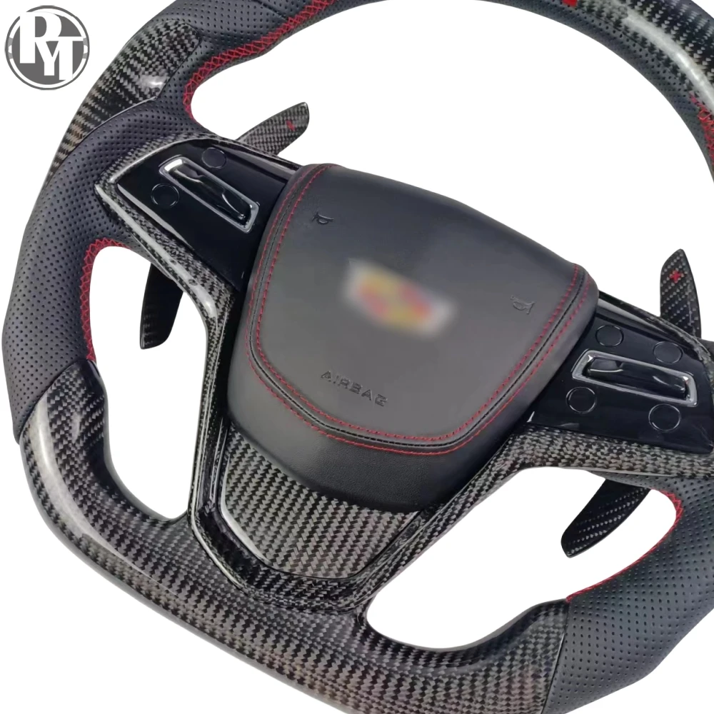 Premium Carbon Fiber Steering Wheel For Cadillac Ats Xts Ct4 Ct5 Ct6 ...