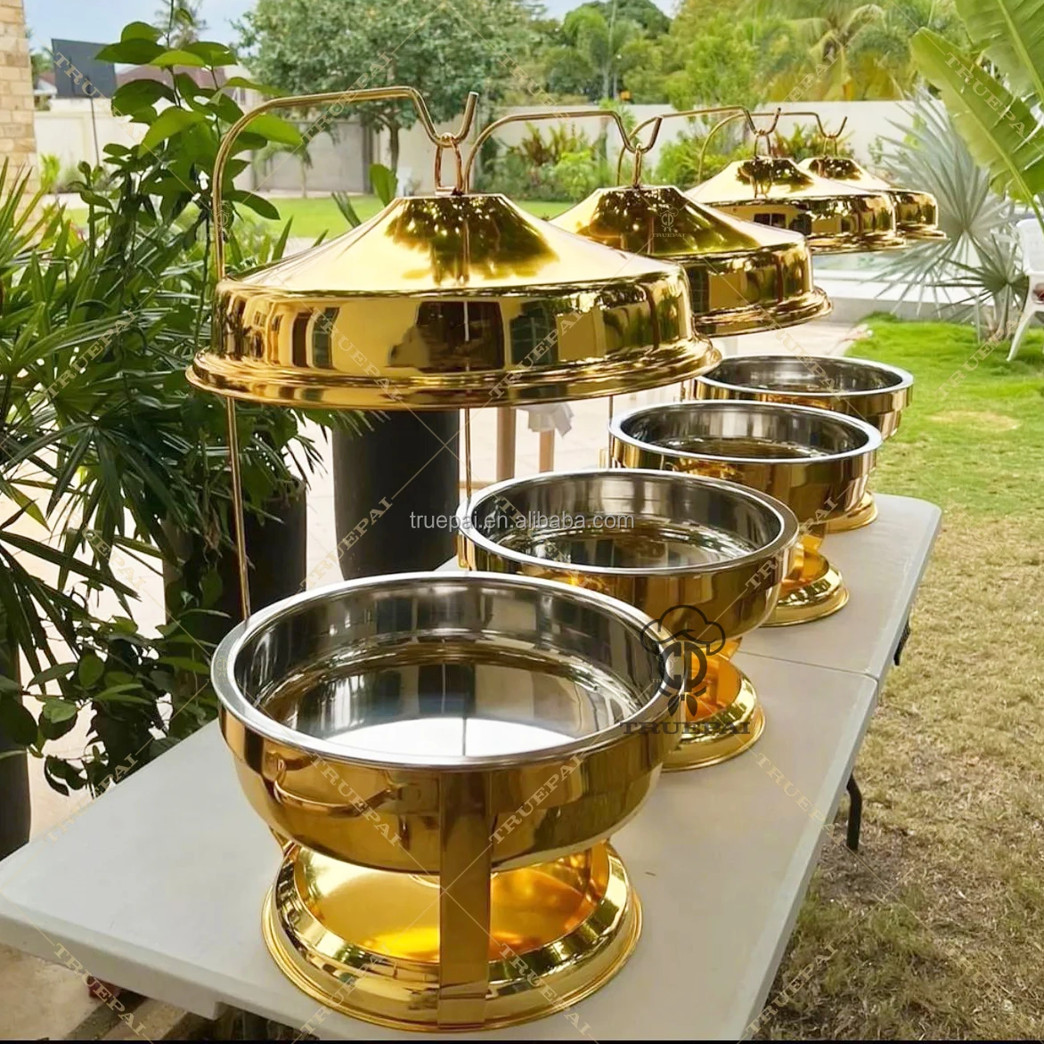 Luxury Hotel Chafing Dish 9.0L Golden Buffet Server Food Display Stand ...