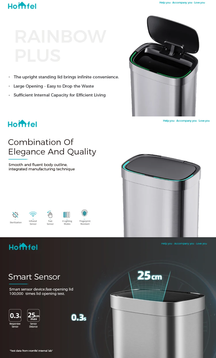 Automatic Touchless Smart Infrared Sensor Waste Bin Kitchen Stainless ...