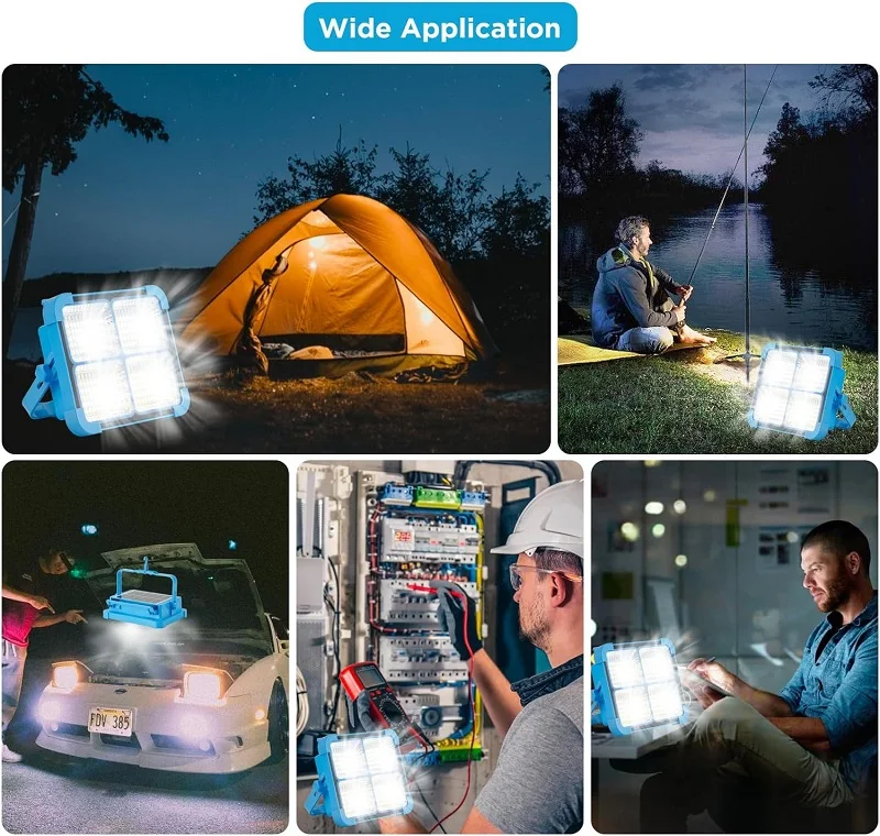 Portable LED Work Solar Light 200W 9000mAh Solar Floor Light with ...