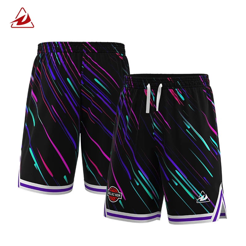 Personality Trend Sports Short Retro Hip-Hop Sublimation Mesh ...
