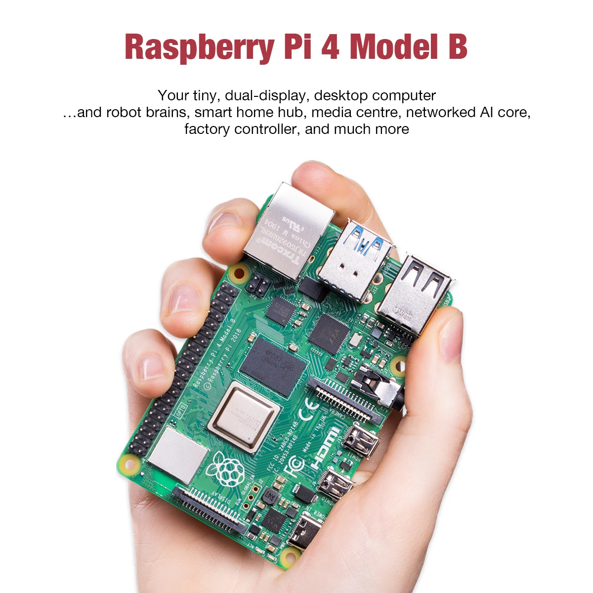 Raspberry Pi 4 Model B 8GB RAM with Dual 4K Video Output & USB Type-C - OEM