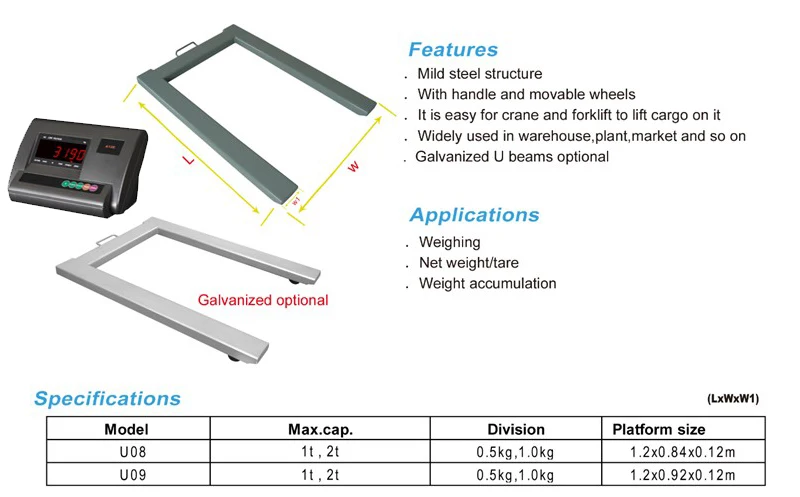 Digital Weighing Scales 500kg Balance U Shape Scale - Buy Carbon Steel ...