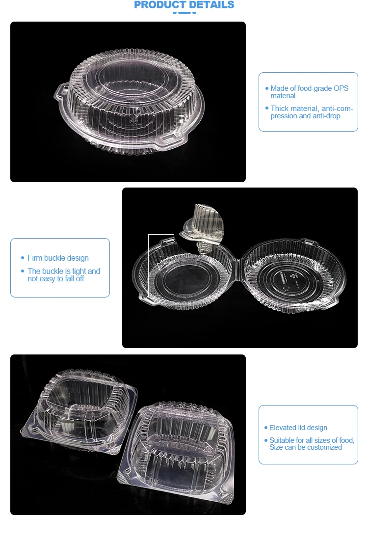 Wholesale 10 Inches Plastic Clear Round Clamshell Cake Box