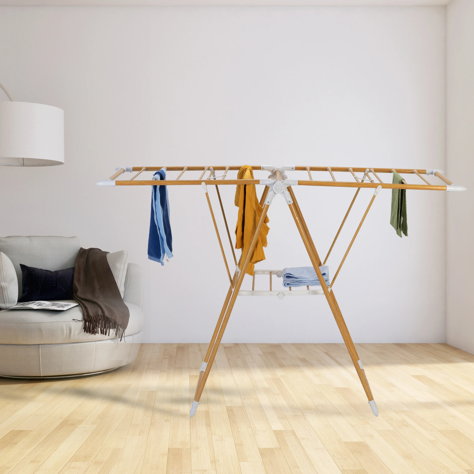 Heavy Duty Metal X Shaped Clothes Portable Laundry Hanger Large Folding ...