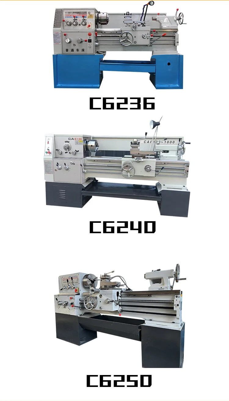 Heavy-Duty Horizontal Manual Lathe Series C6236 C6240 C6250 220V ...