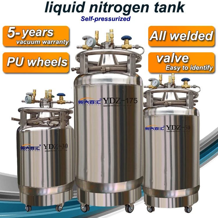 Empty Liquid Nitrogen Tank Ydz-30 Dewar Auto-pressurized Cryogenic Container Self-pressurized ...