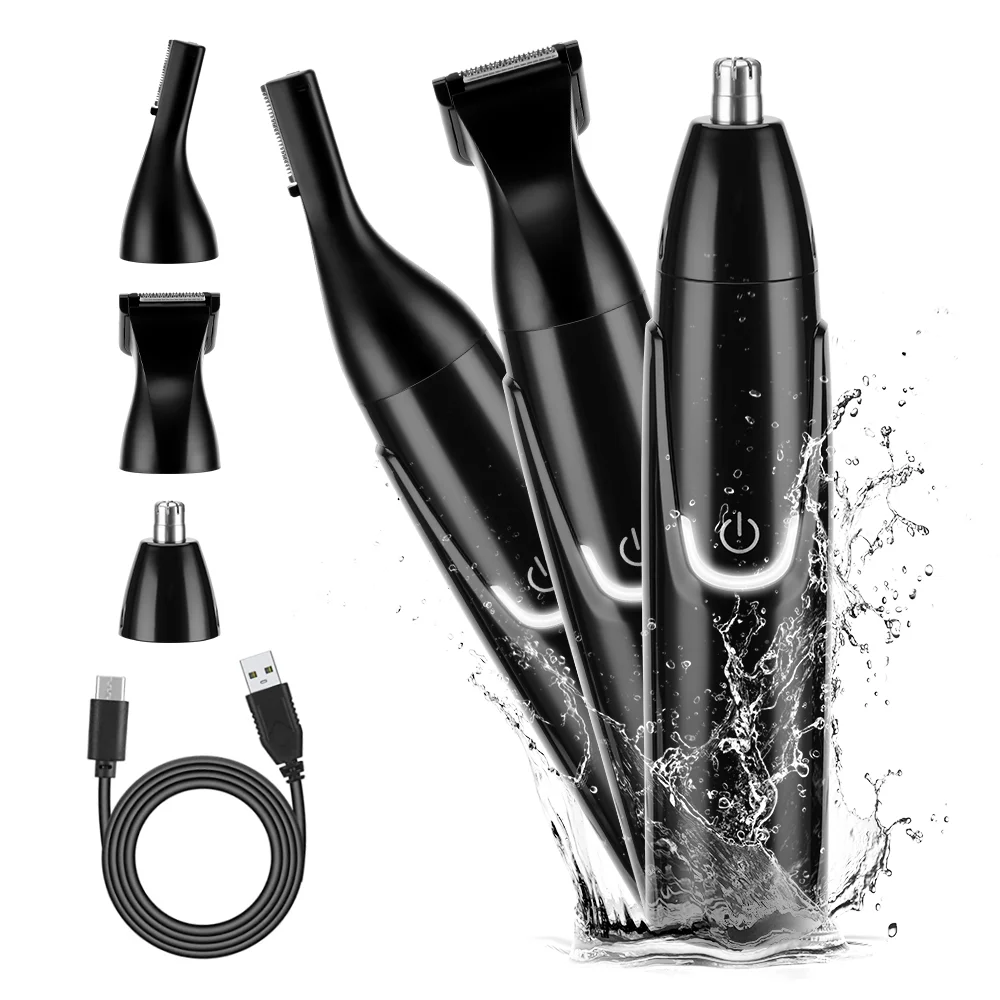 Electric Ear Nose Hair Trimmer Set Usb Rechargeable Ipx5 Waterproof 3 ...