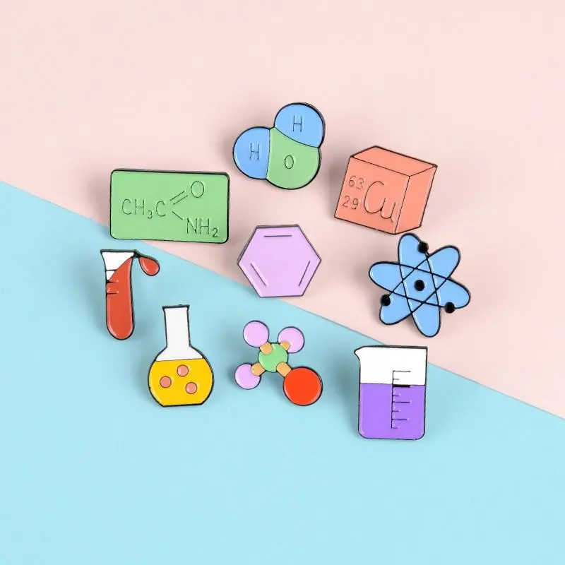 Chemical Science Pin Molecule Element Model Brooches Chemical Equation ...