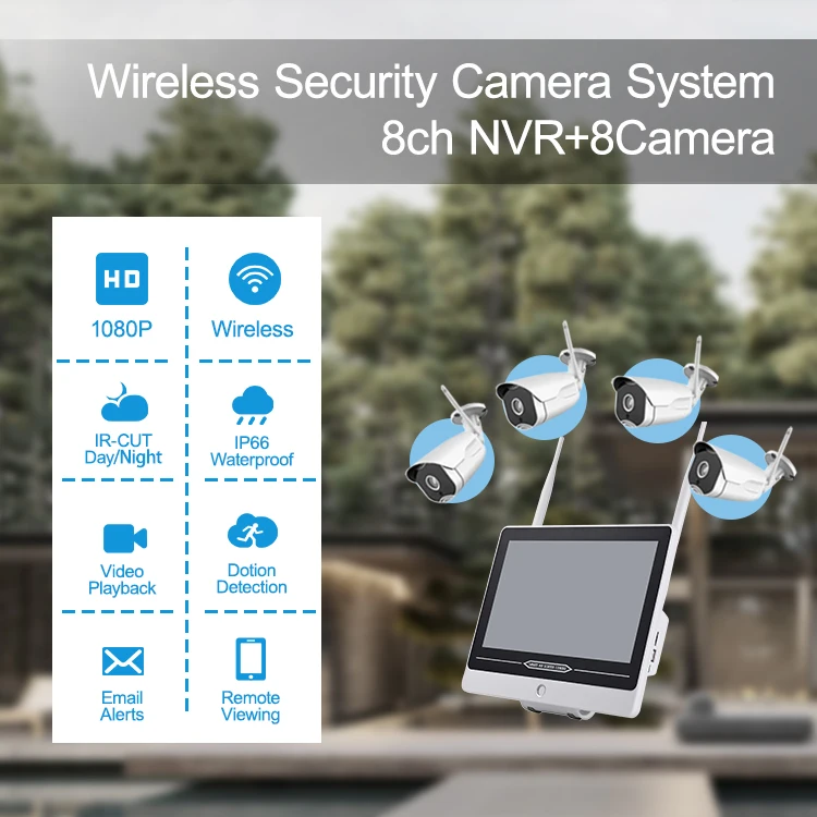 Home Security System 2mp 4 Camera 1080p Cctv Ip Camera 4 Channels ...