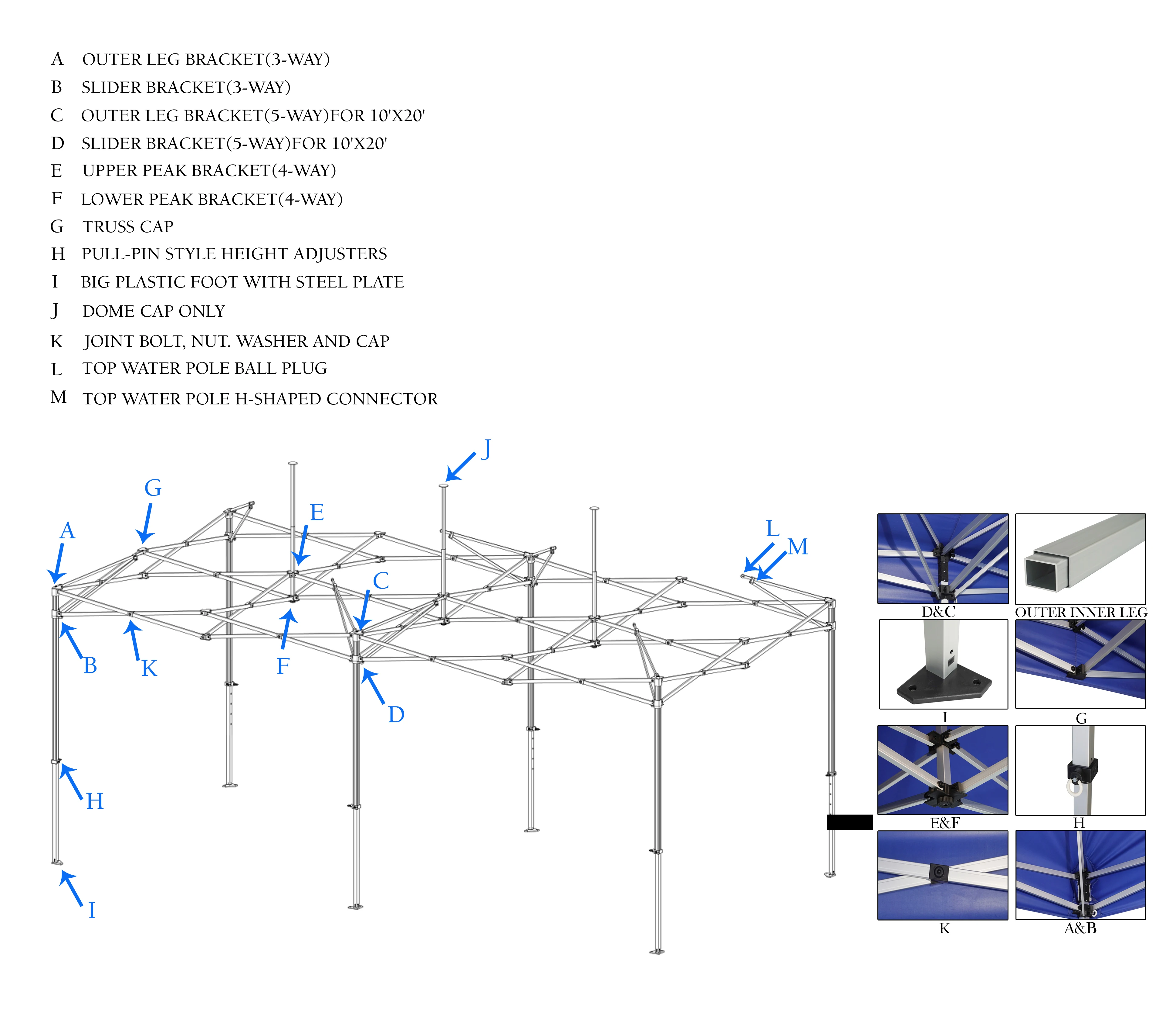 Pop Up Canopy Tent - Easy Setup Outdoor Gazebo,Durable Wedding Event ...
