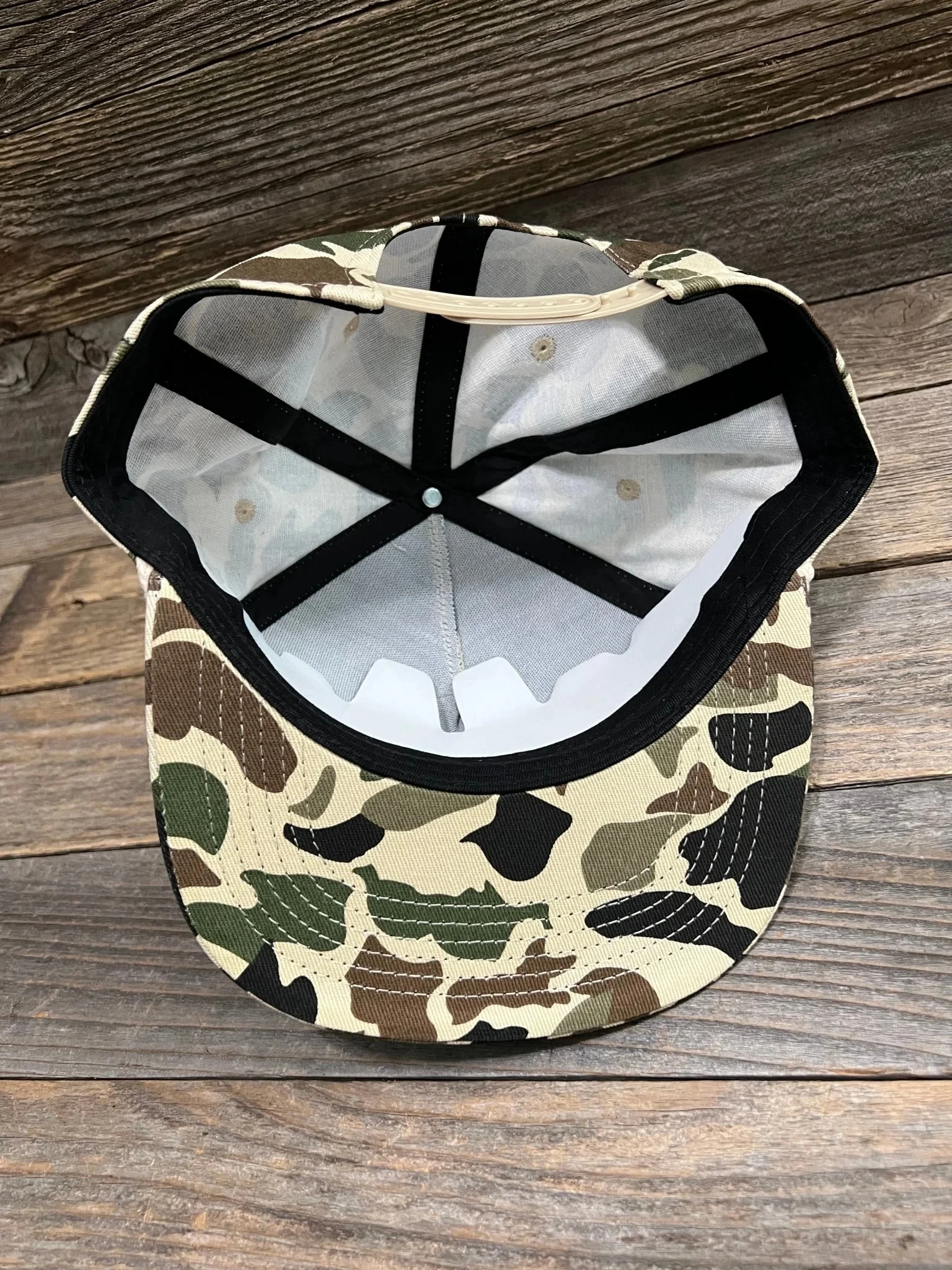 Flat Brim Custom Duck Vintage Camo 5 Panel Leather Patch Men Gorras Old ...