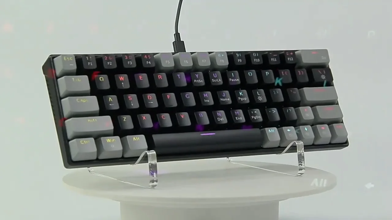 60% Mechanical Keyboard 63 Keys Hot Swappable Wired Rgb Backlit Gaming ...