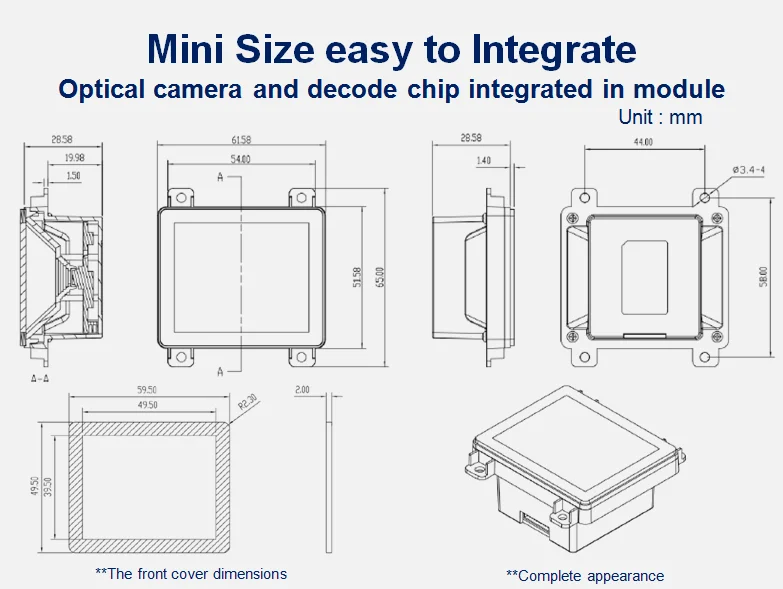 Rs485 Usb Oem Robot Qr Code Scanning Reader 1d 2d Fixed Mount Barcode ...