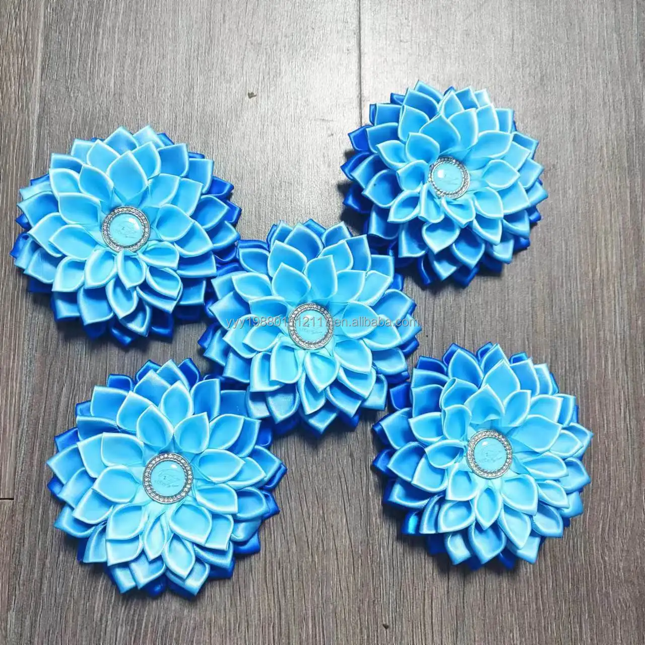 Custom 6 Inches pink and Green Satin Ribbon Double Layer Corsage ...