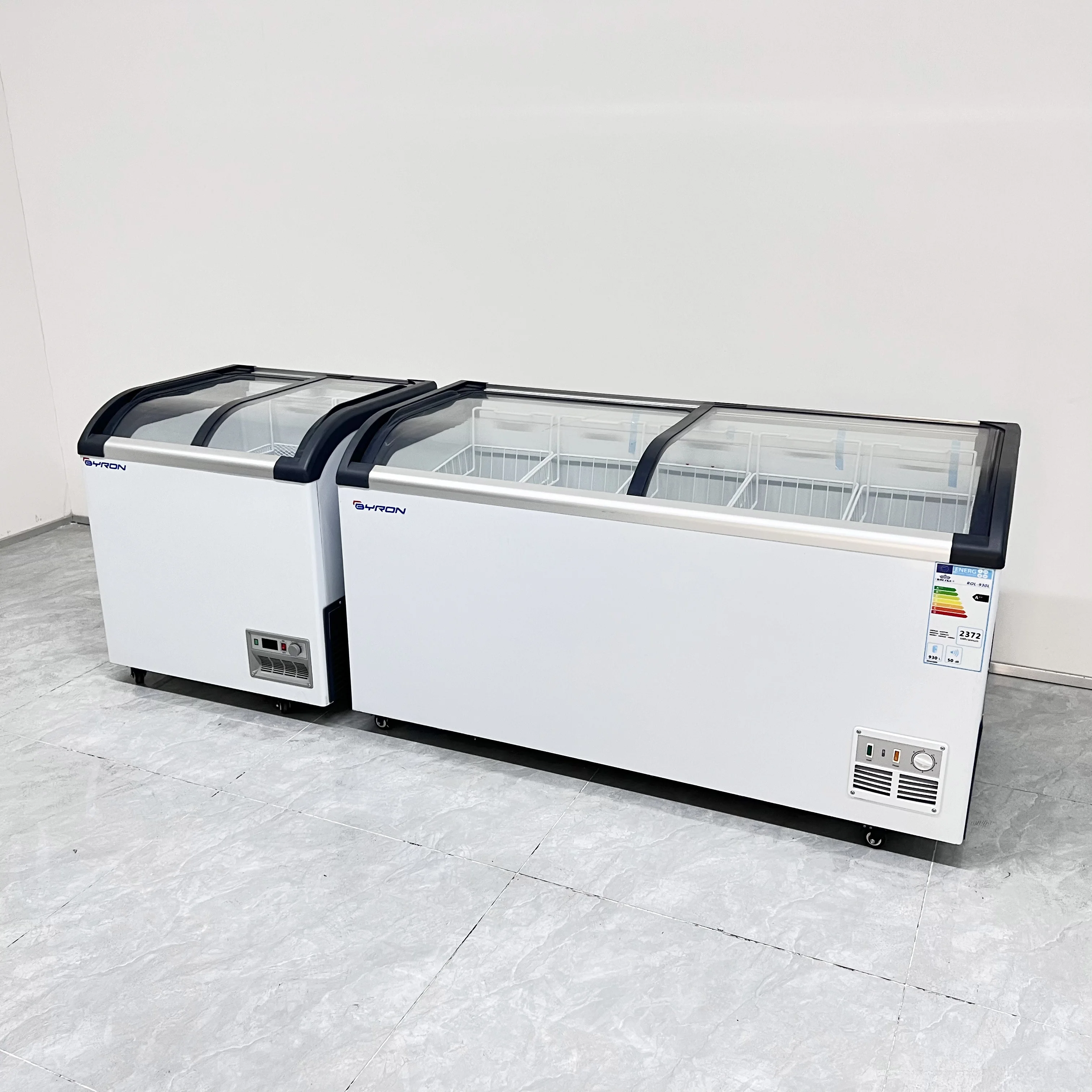 Glass popsicles sliding door freezer display chest freezer table top ...