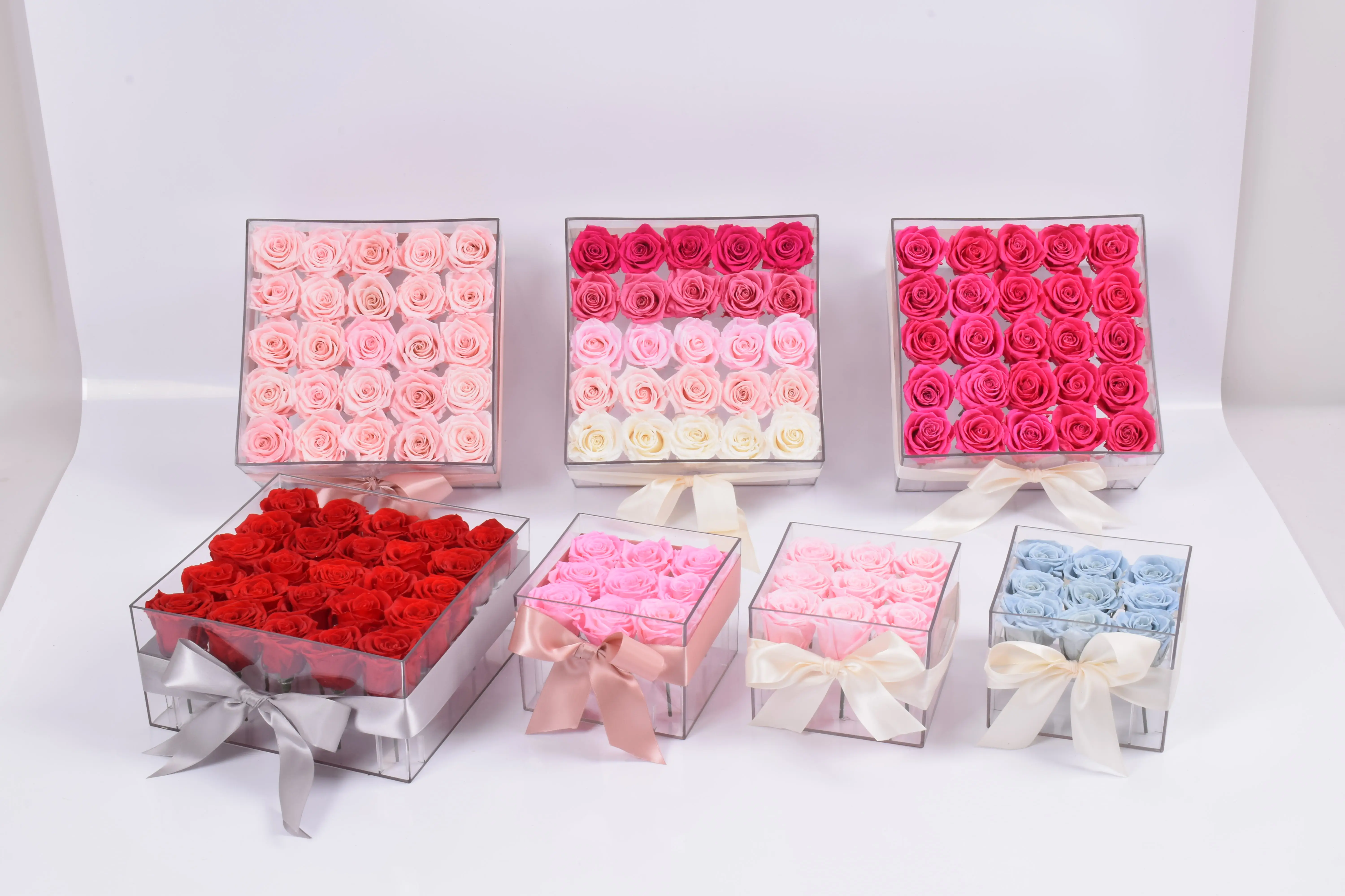 Floral Cadbury Roses Preserved Roses Acrylic Box Long Lasting Roses ...