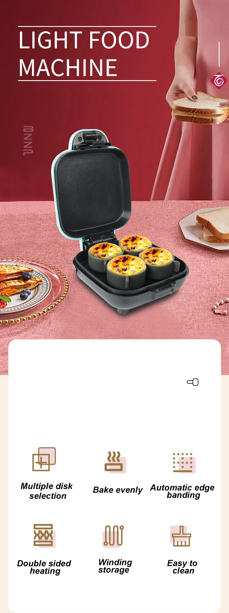 Mini Waffle Maker-household Mini Cake Baking Waffle Machine Breakfast ...