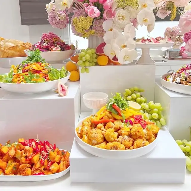 9pcs/set White Acrylic Buffet Display Nesting Cube Food Display Acrylic ...