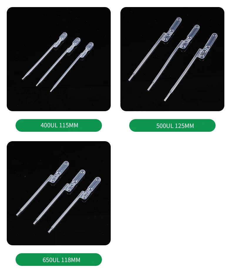 Sterile 400ul Disposable Transparent Double Bulb Sterile Pipette With ...