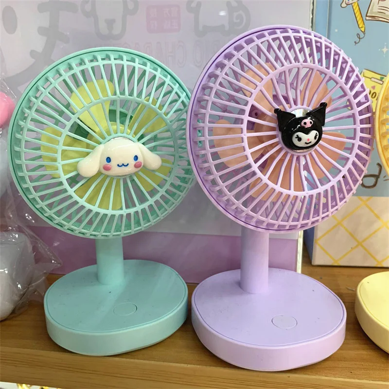 Linda Toy New 2024 Kuromi Cinnamoroll Three-speed Adjustable Fan Small ...
