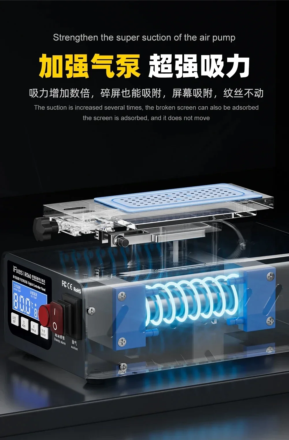 Ifixes IR360 - Versatile Rotary Hot Plate with Touch Screen
