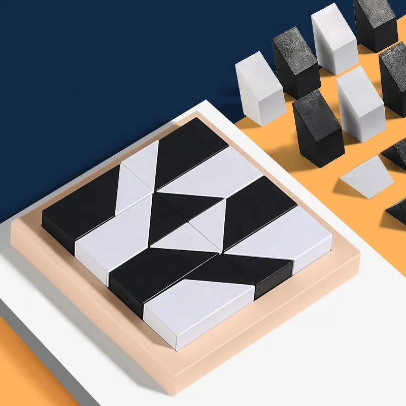 New Plastic Black White Hidden Block Puzzle Early Education Logical ...
