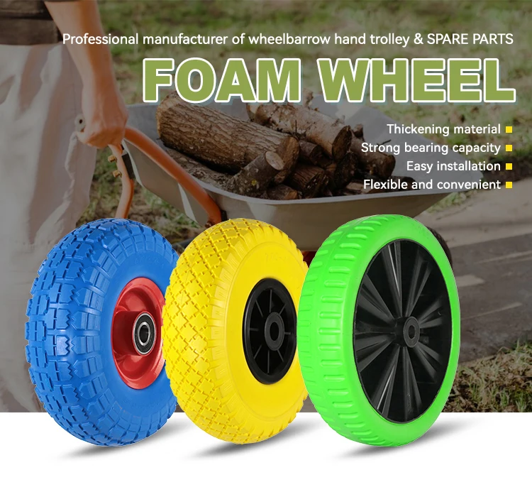 HKT1446 Wholesale Wheelbarrow Wheel Flat Free Tyre 400 mm Diameter ...