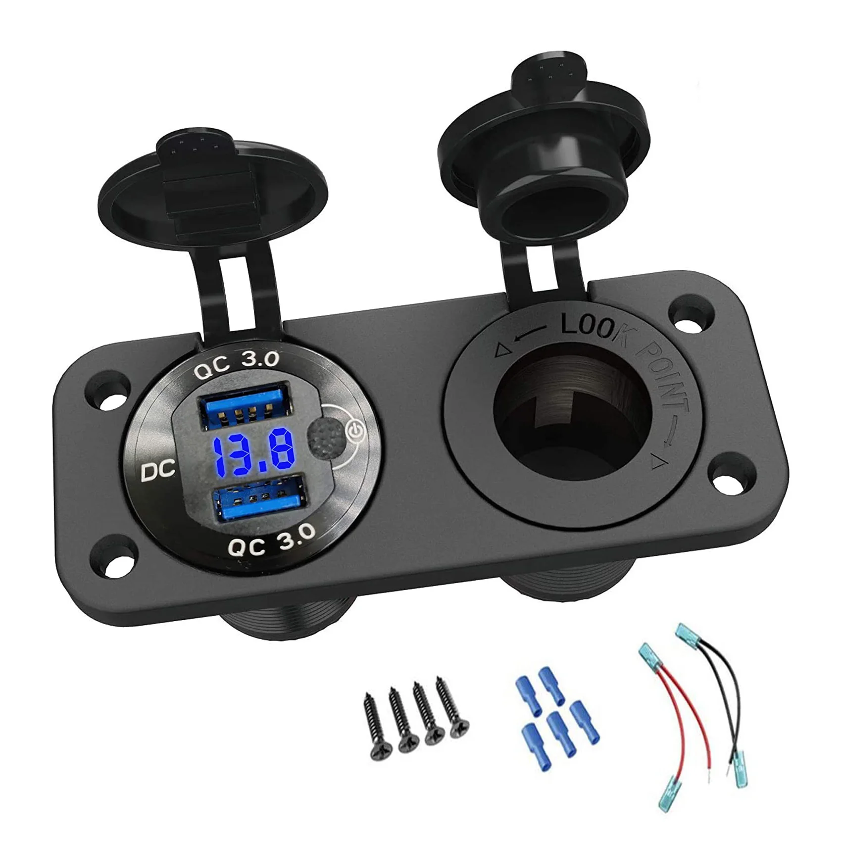 2 Gang Panel Combination Usb Car Charge Pd+ Qc3.0 Fast Charge With ...