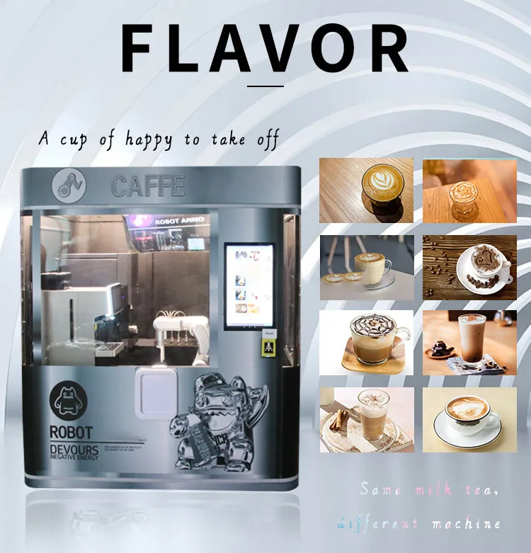 Unmanned Retail Convenience Store - Custom Flavors Coffee Robot Vending ...